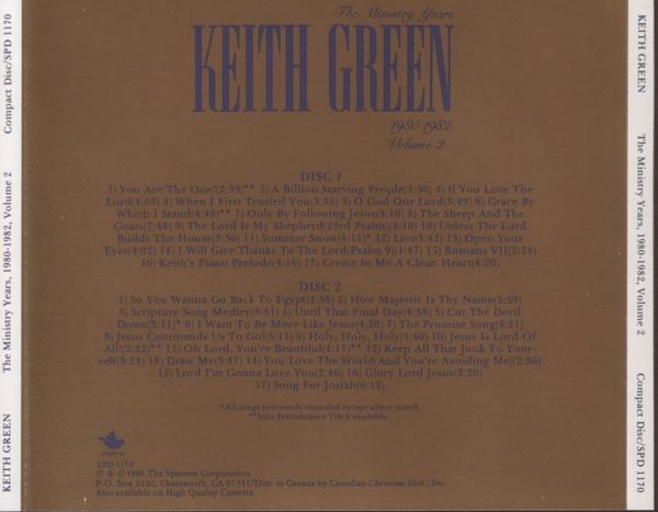 Keith Green - The Ministry Years, Vol. 2 - 1980-1982 (Disc 2) (1988)