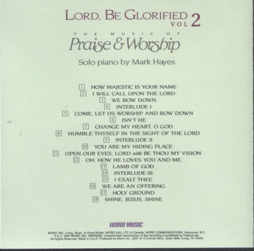Mark Leslie Hayes - Lord, Be Glorified, Vol. 2 (1993)