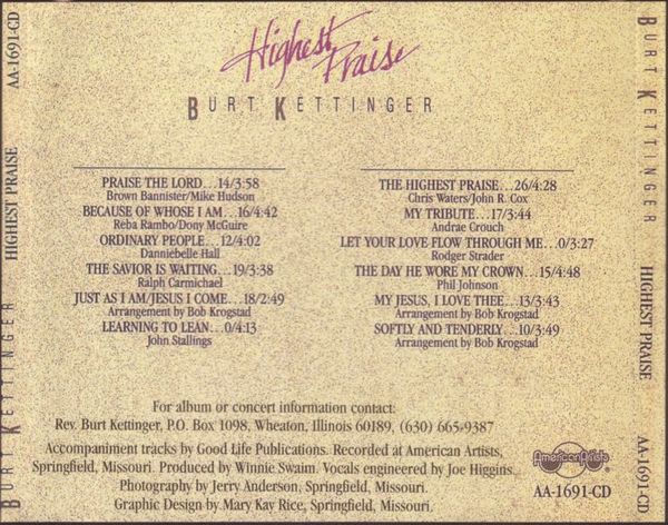 Burt Kettinger - Highest Praise