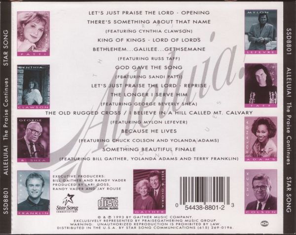 Bill & Gloria Gaither & Ronn Huff - Alleluia! The Praise Continues (1993)