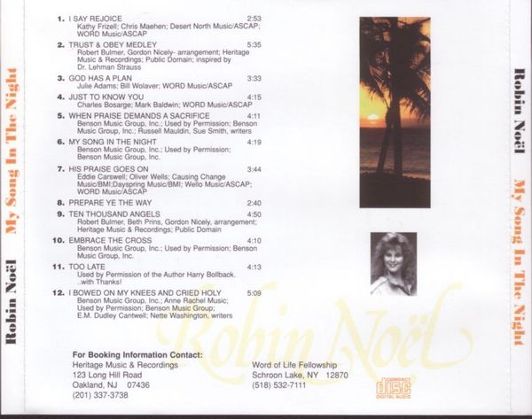 Robin (Bulmer) Noël - My Song In The Night (1994)