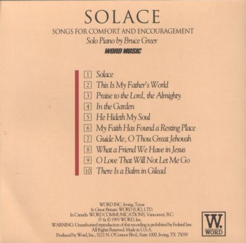 Bruce Greer - Solace: Songs For Comfort And Encouragement (1993)