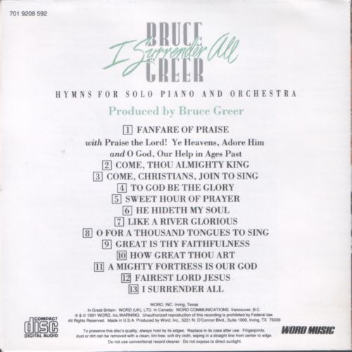 Bruce Greer - I Surrender All (1991)