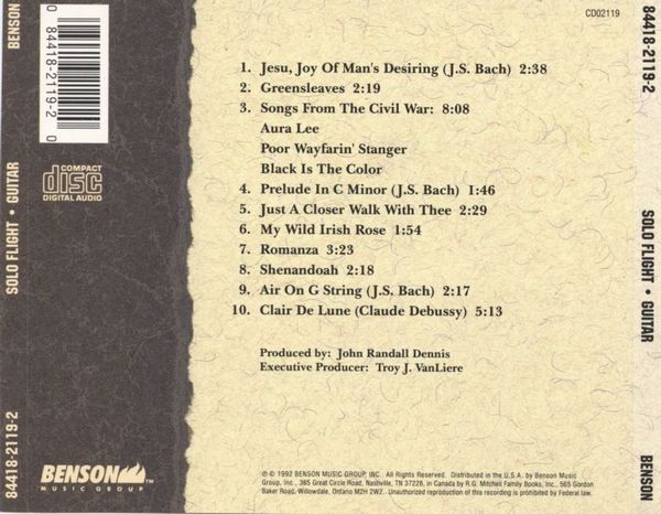 Solo Flight; Jonathan Burchfield - Guitar (1992)