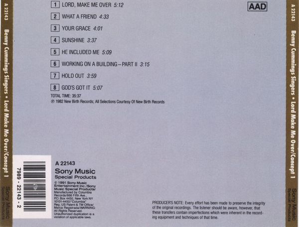 Benny Cummings Singers - Lord Make Me Over / Concept 1 (1991)