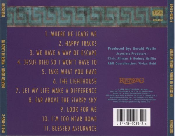 Greater Vision; Gerald Wolfe; Rodney Griffin; Chris Allman - Where He ...
